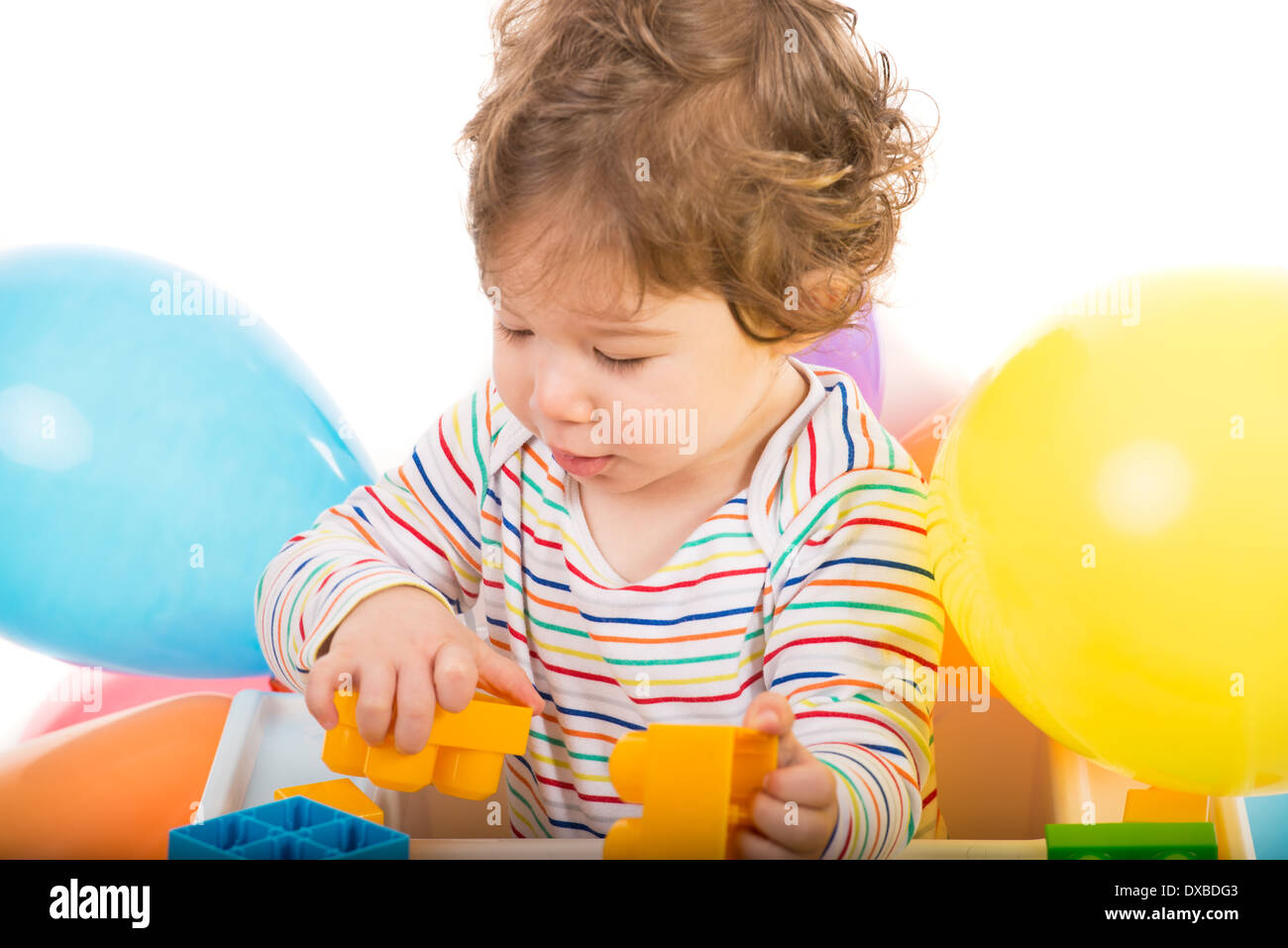 Baby playing with blocks hi-res stock photography and images - Alamy