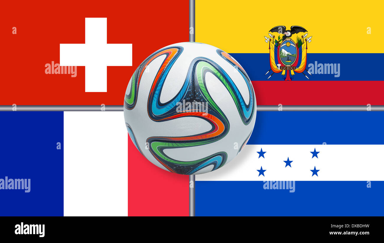 World Cup 2014 Brazil Group E Montage of the 4 teams of the Stock Photo ...