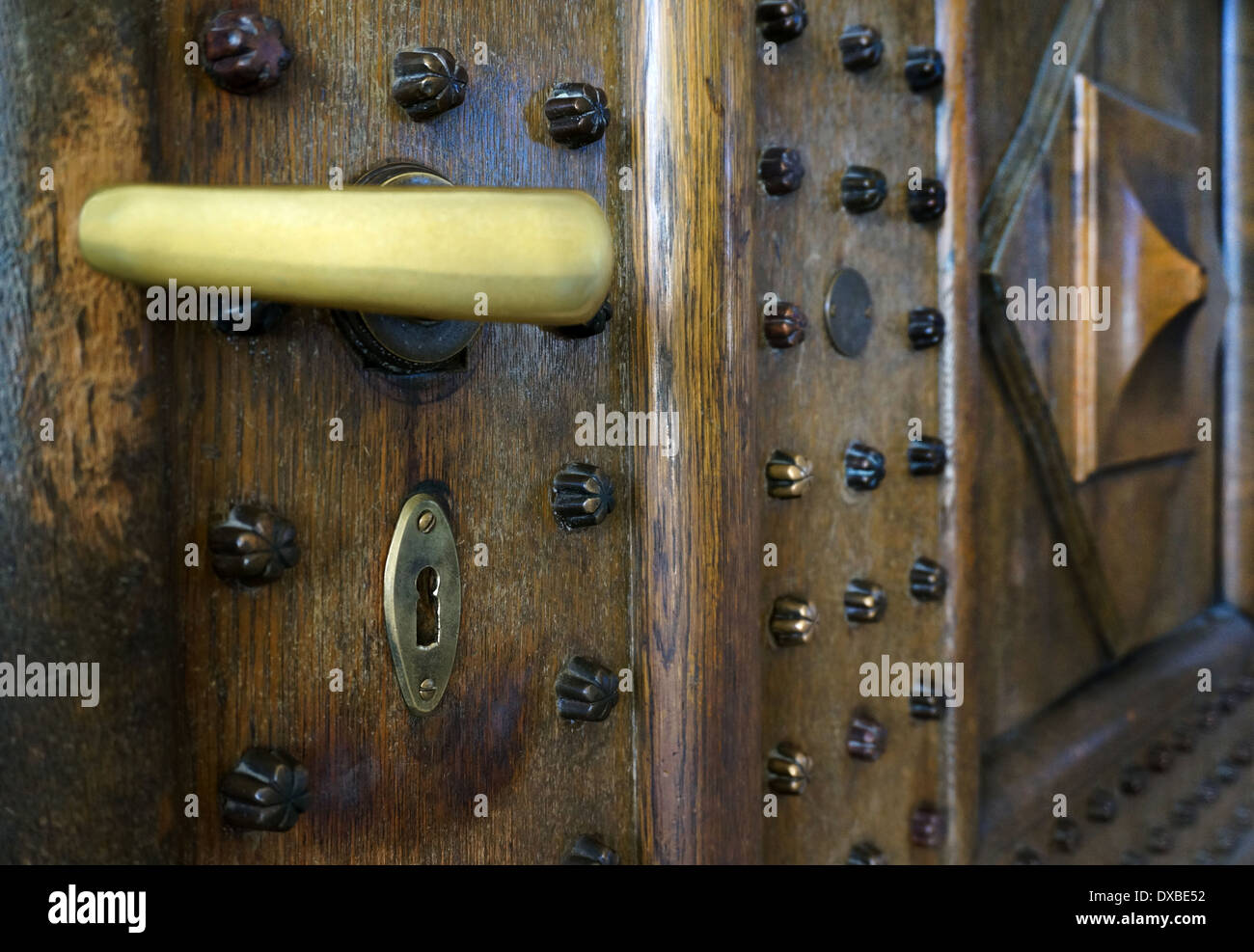 entrance door with door handle of lecture hall at ludwig maximilian ...