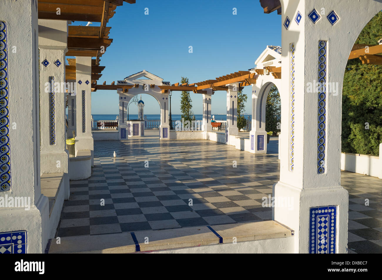 Benidorm Andalusian style square in the old town Stock Photo - Alamy