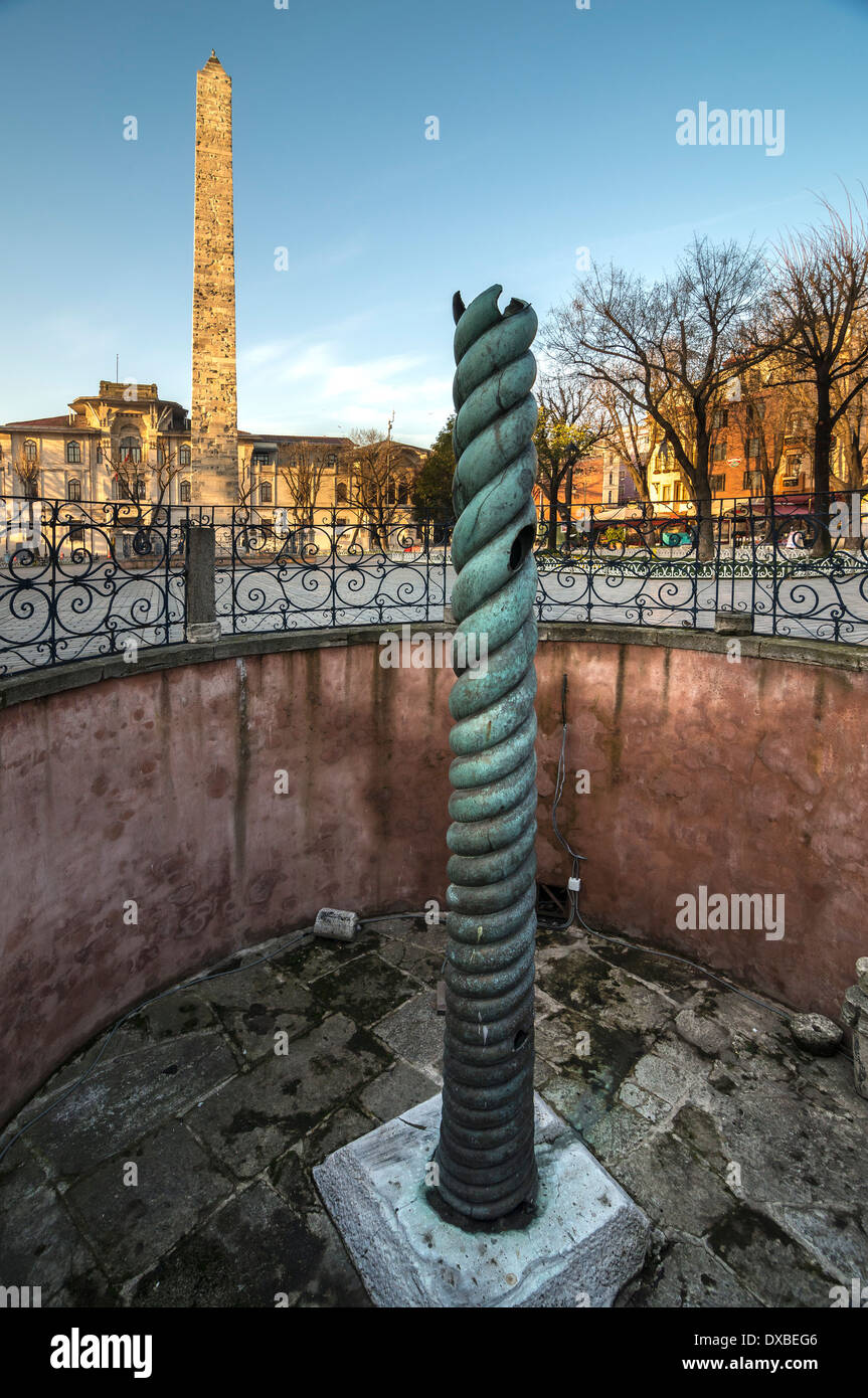 An ancient bronze Serpentine column removed from Delphi by Constantine ...