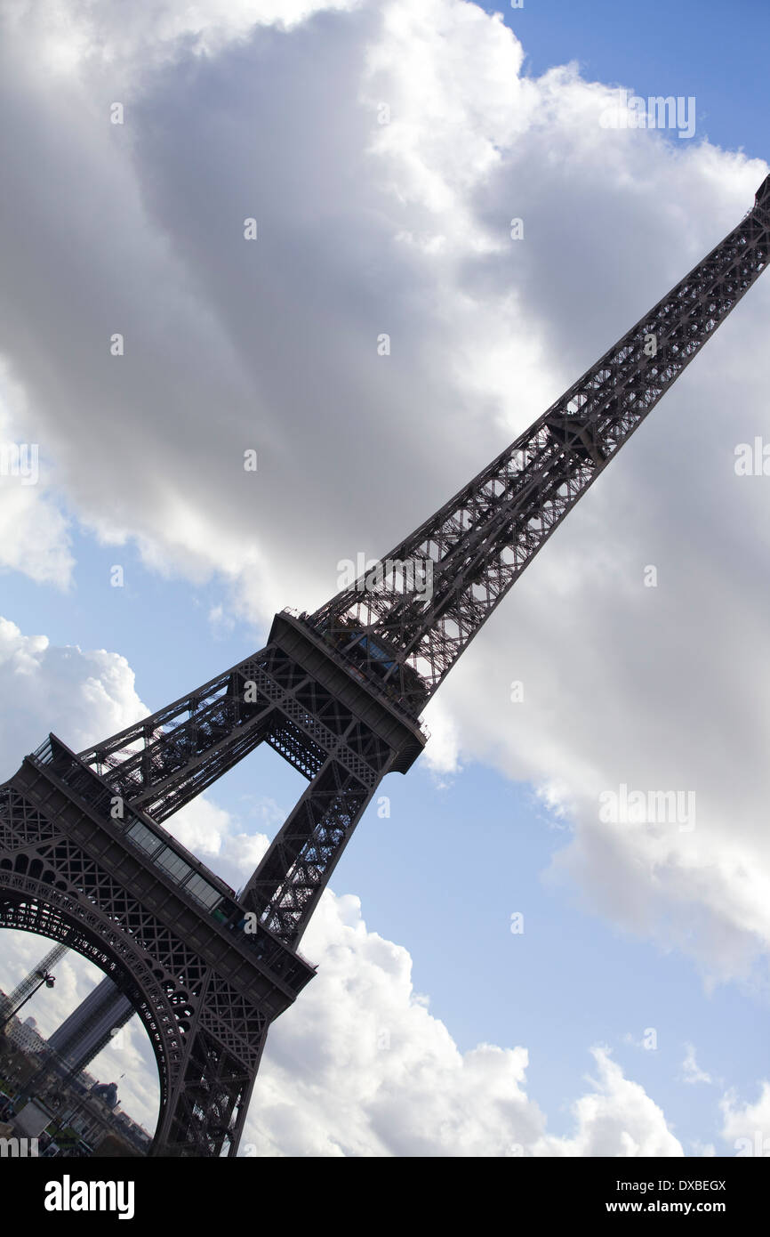 Abstract view of the Paddled iron Structure of the Famous Eiffel Tower ...