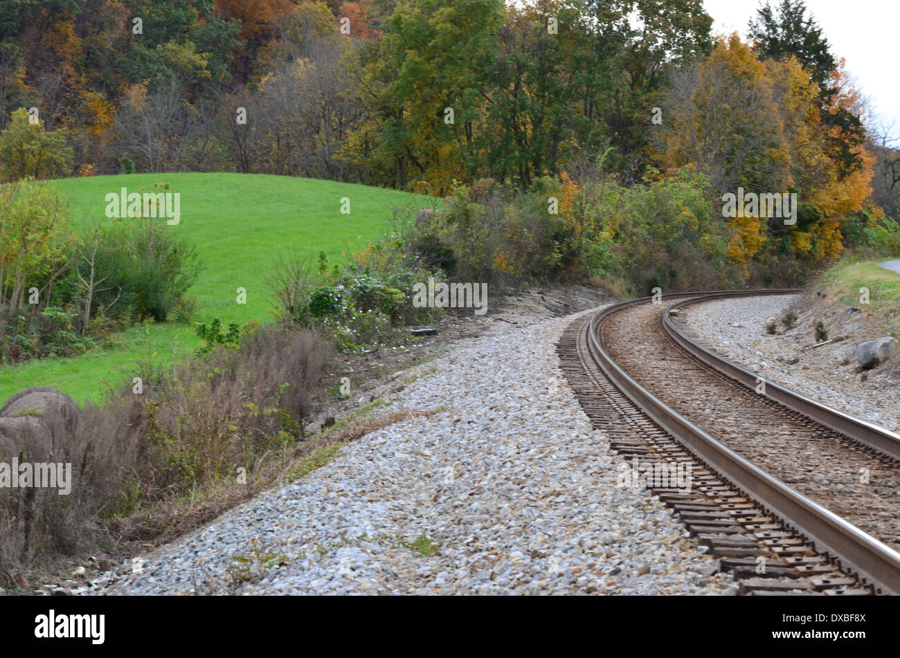 Train tracks in the country Stock Photo - Alamy