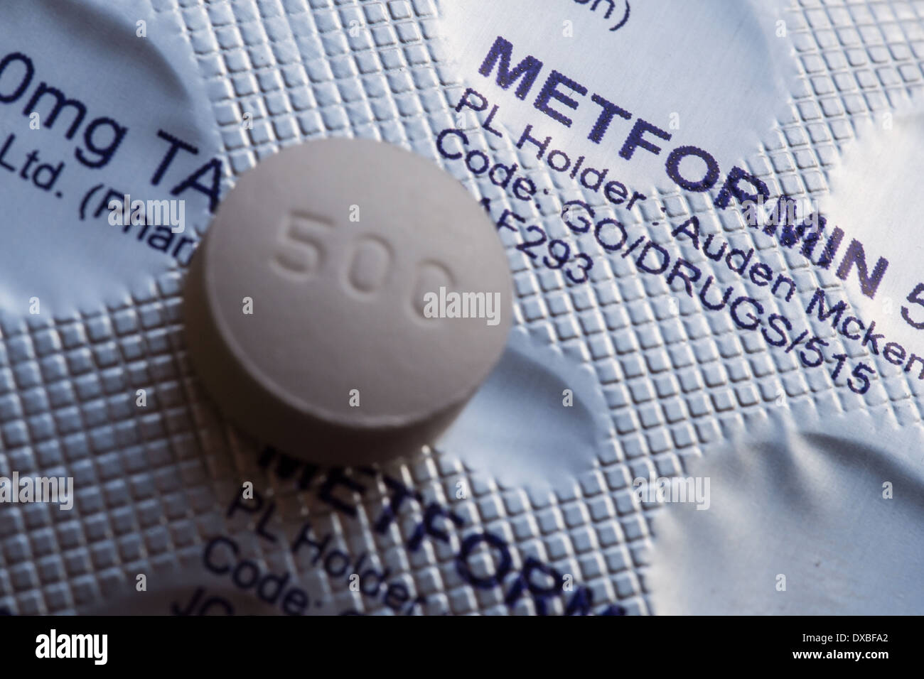A Metformin tablet shot against its packaging Stock Photo - Alamy