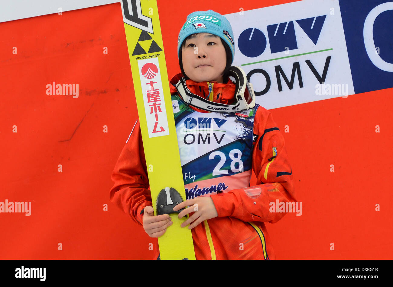 PLANICA, SLOVENIA - MARCH 22: Yuki Ito (JPN) on podium celebrating her ...