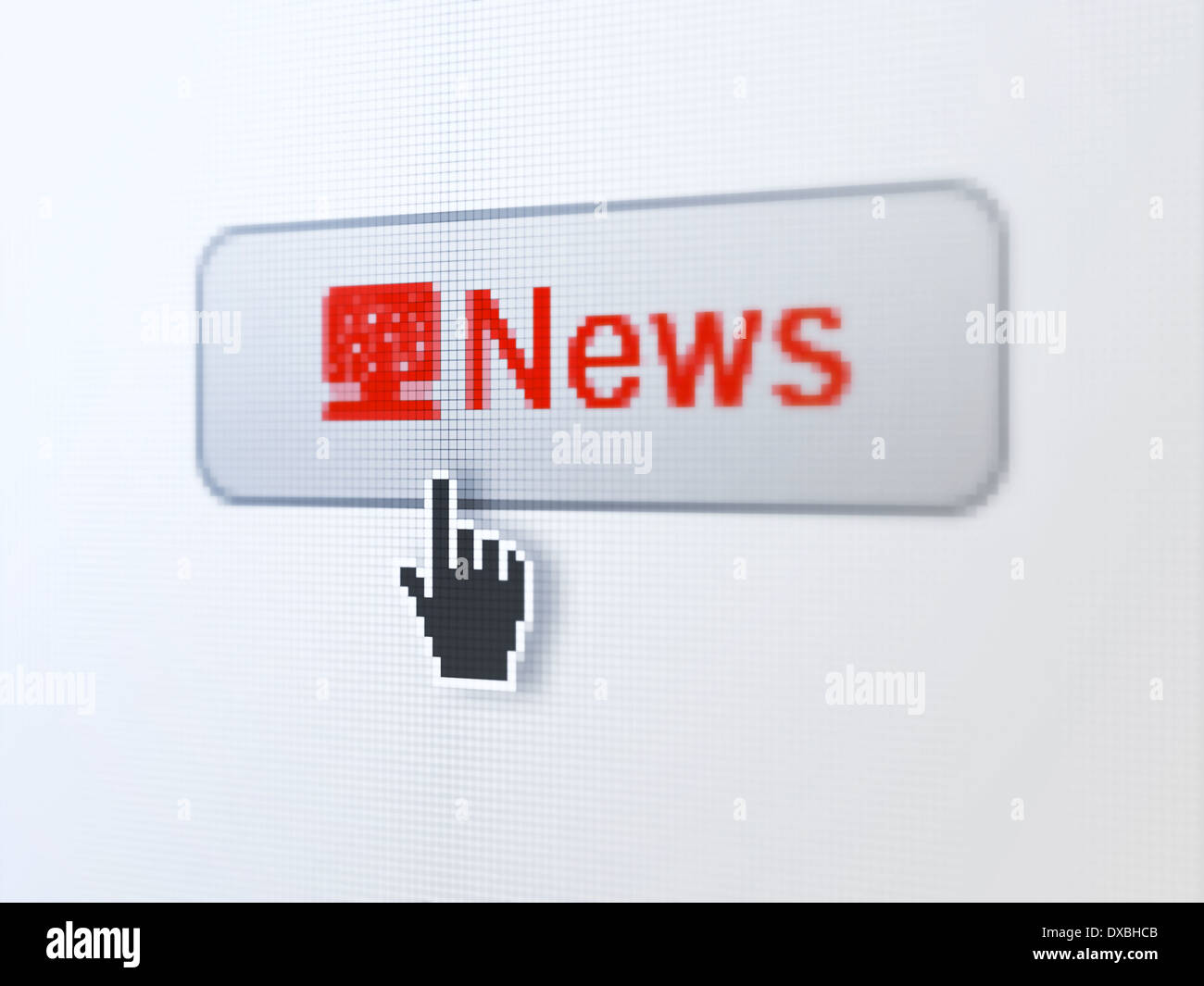 News concept: News and Computer Pc on digital button background Stock ...