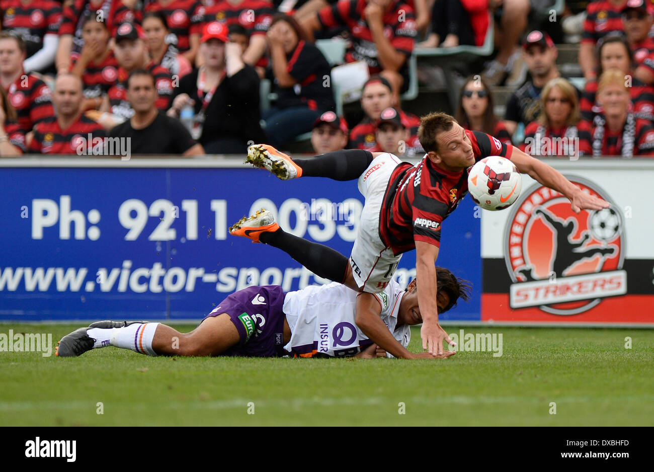 Sydney, Australia. 23rd Mar, 2014. Wanderers forward Brendon Santalab ...