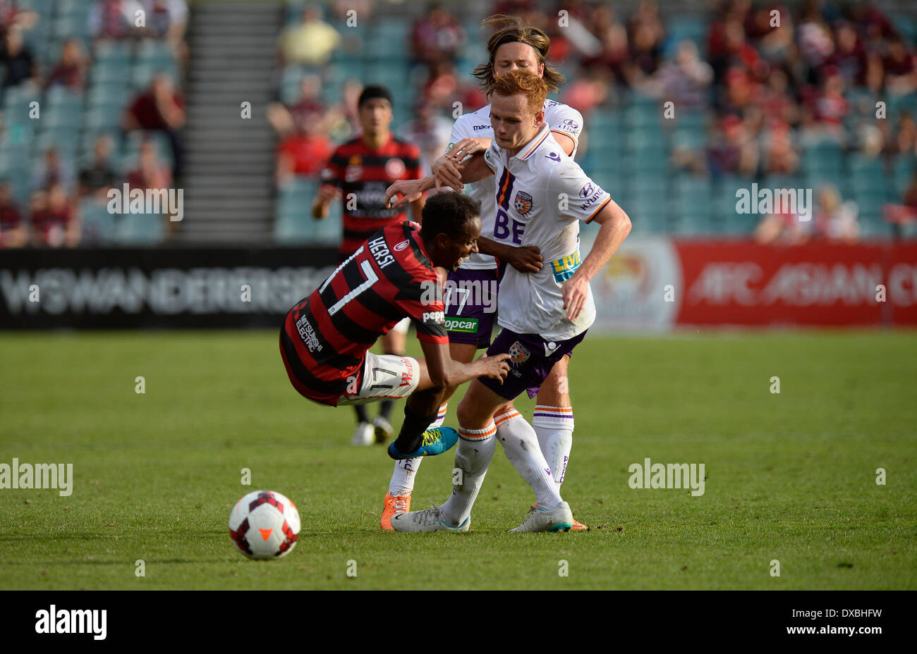 Sydney, Australia. 23rd Mar, 2014. Wanderers Dutch midfielder Youssouf ...