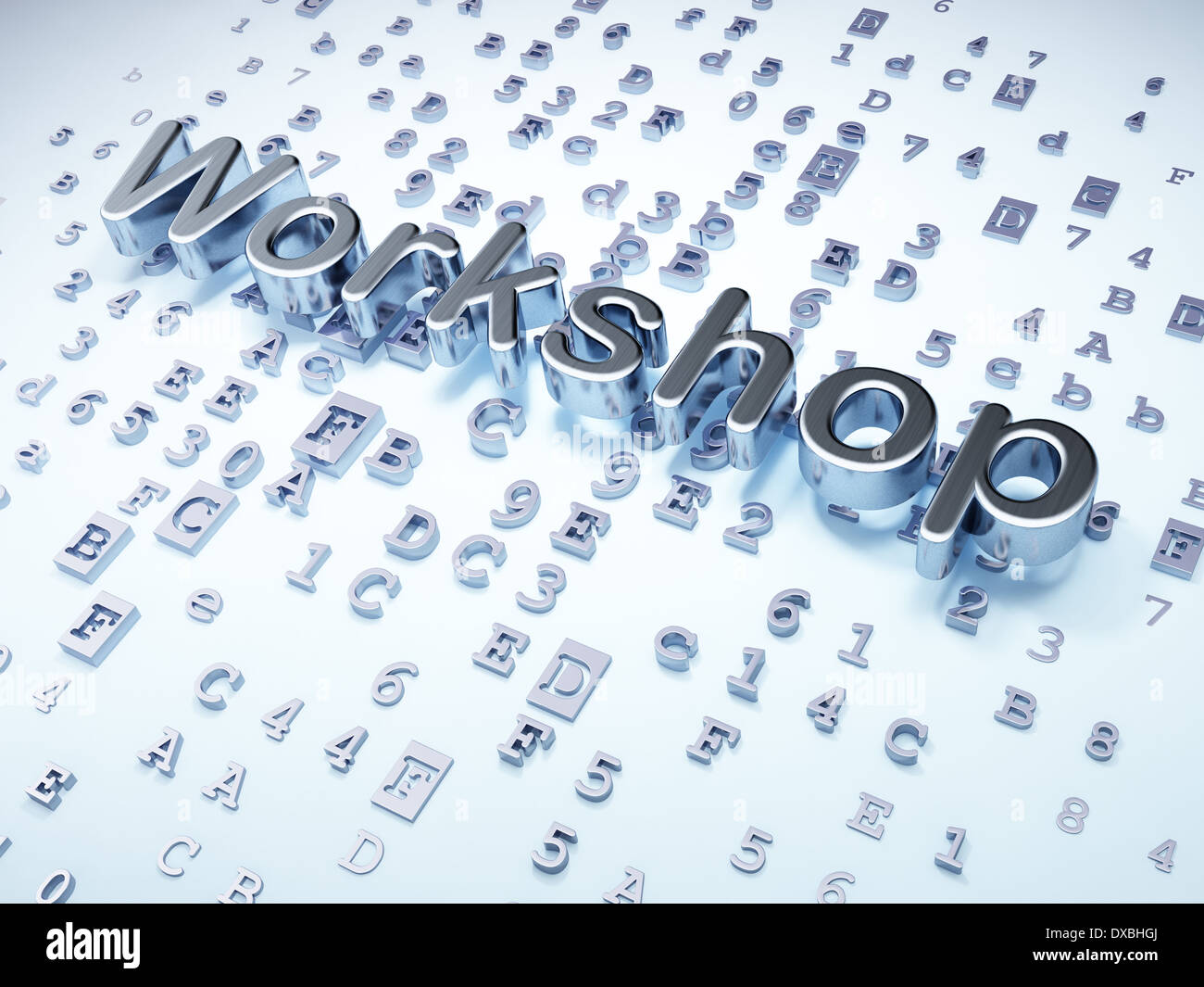 Education concept: Silver Workshop on digital background Stock Photo ...