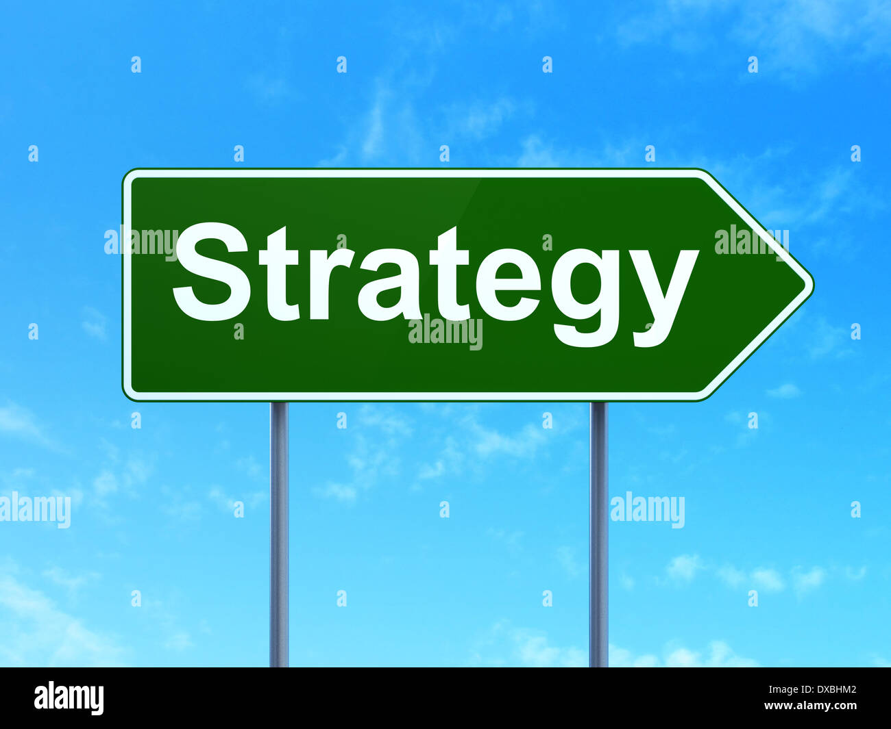 Finance concept: Strategy on road sign background Stock Photo - Alamy