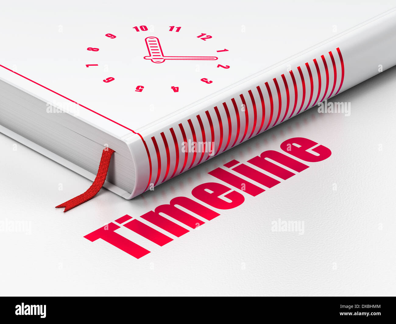 Time concept: book Clock, Timeline on white background Stock Photo - Alamy