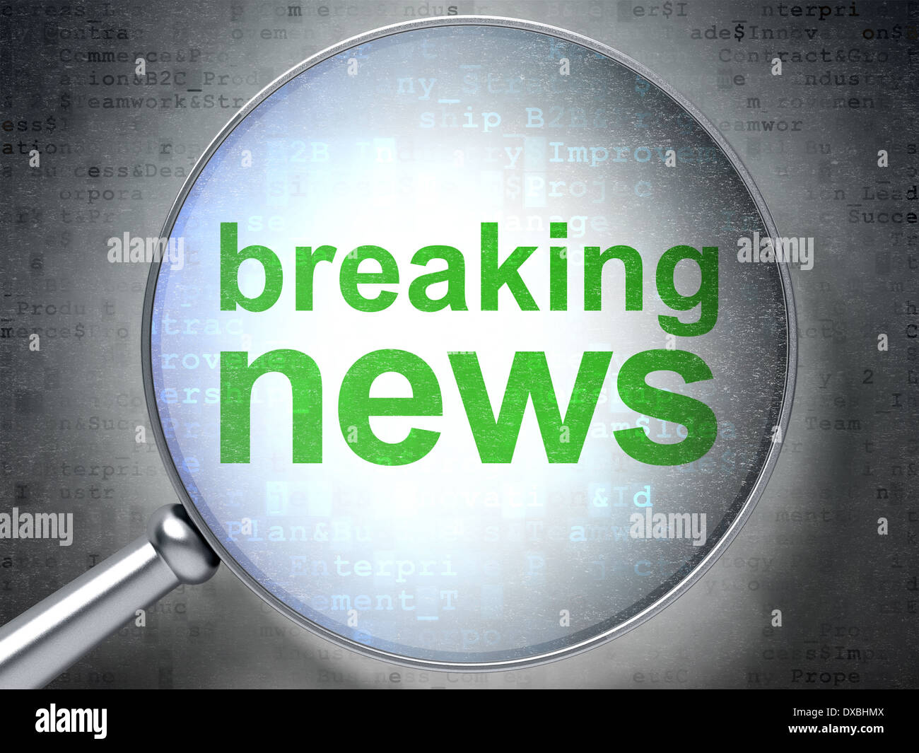 News concept: Breaking News with optical glass Stock Photo - Alamy