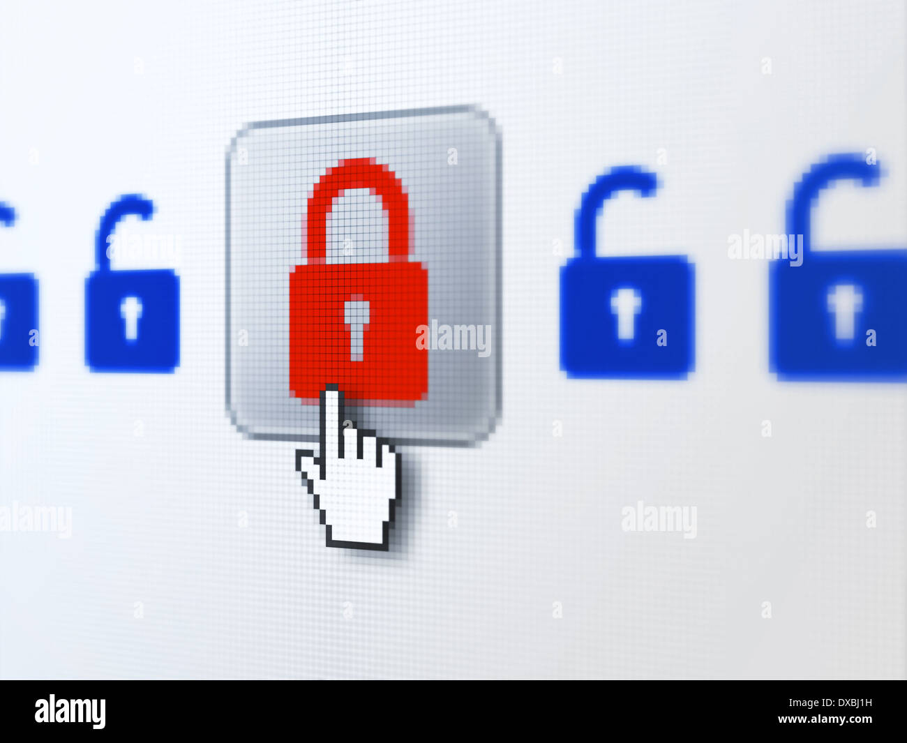Safety concept: Locks on digital computer screen Stock Photo - Alamy