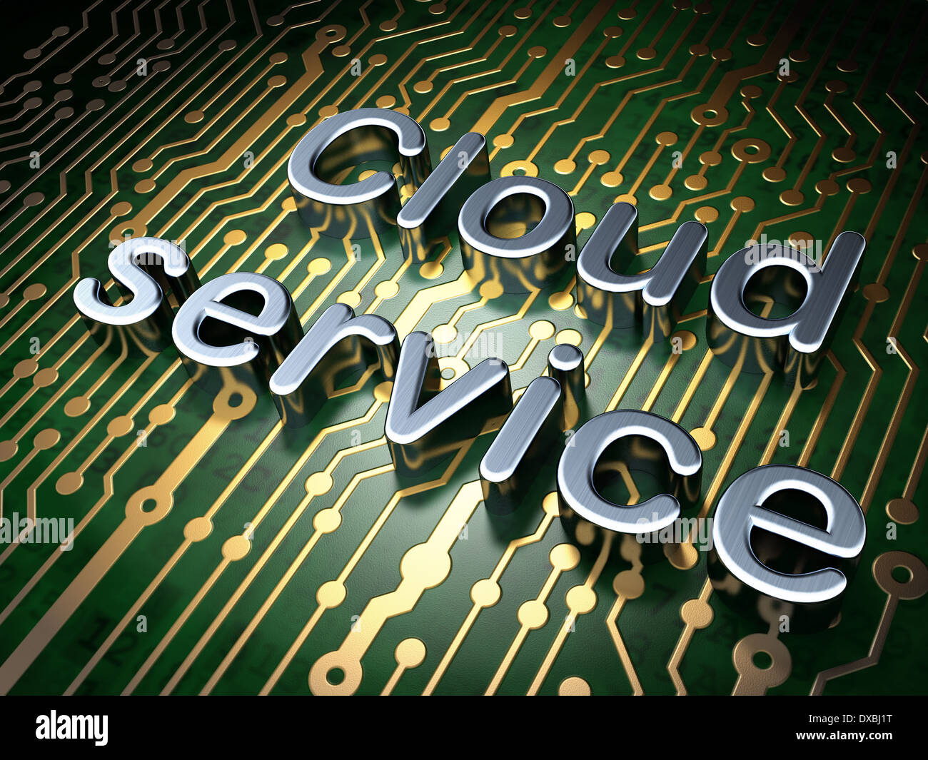 Cloud computing concept: Cloud Service on circuit board background ...