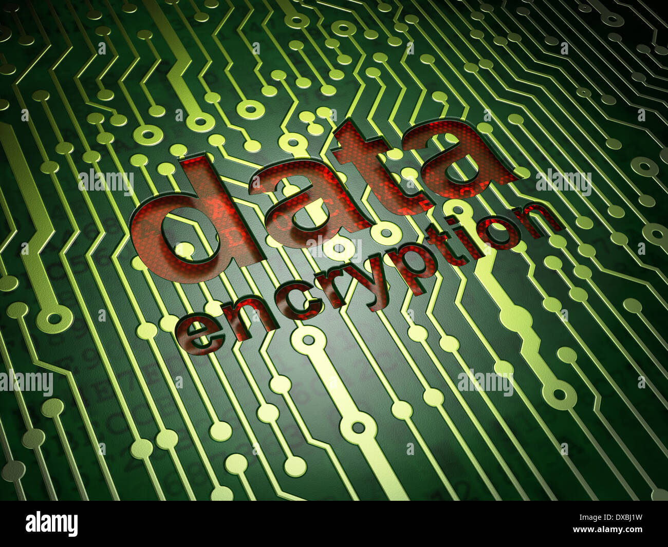 Security concept: Data Encryption on circuit board background Stock ...