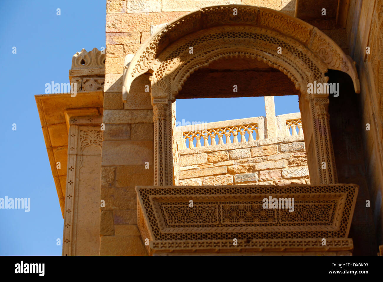 Detail of a "Sonar Quila's" window (Jaisalmer fort). Rajasthan, India ...