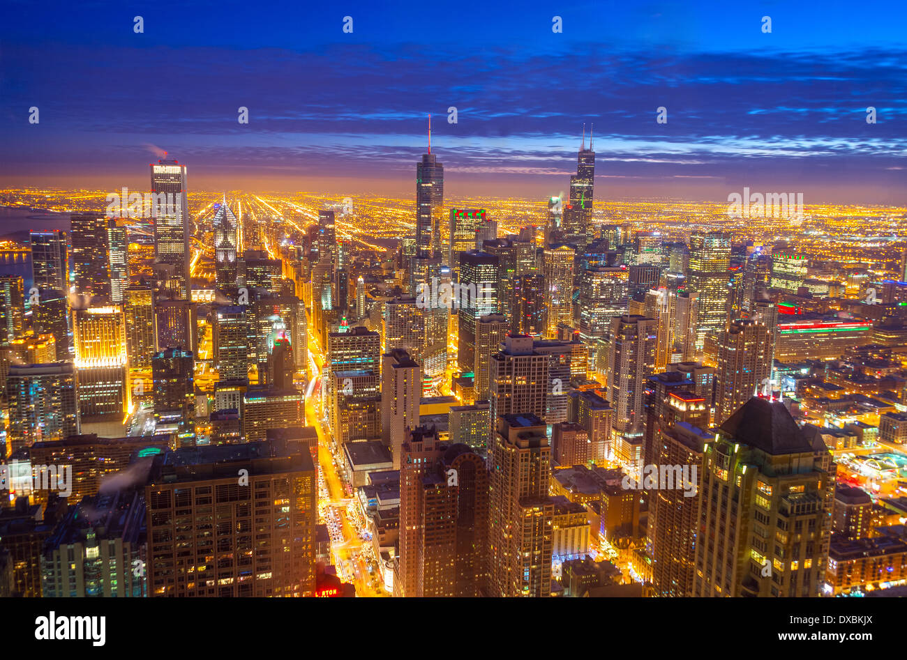 Chicago Cityscape Night High Resolution Stock Photography and Images ...