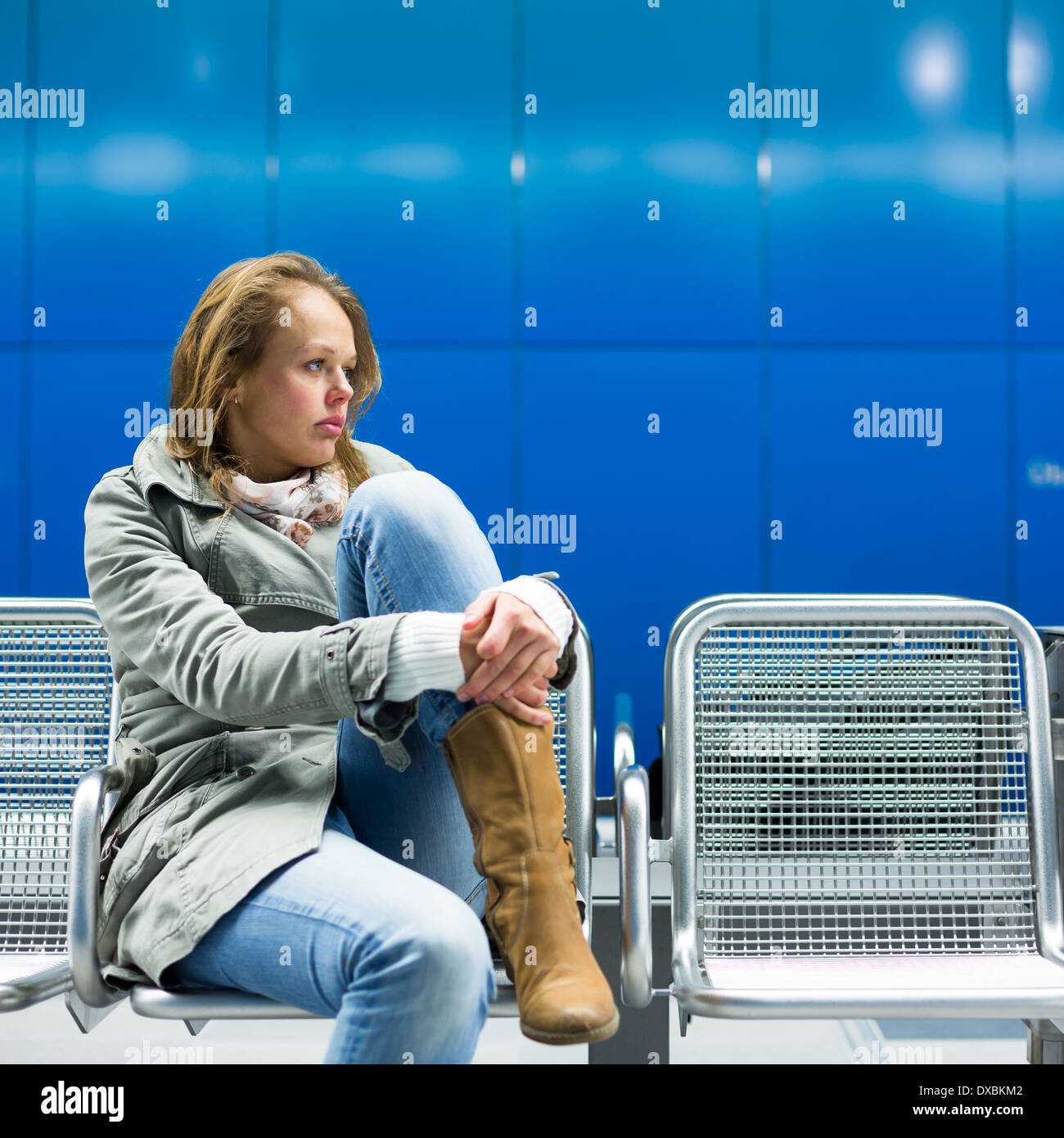 Stressed girl station hi-res stock photography and images - Alamy