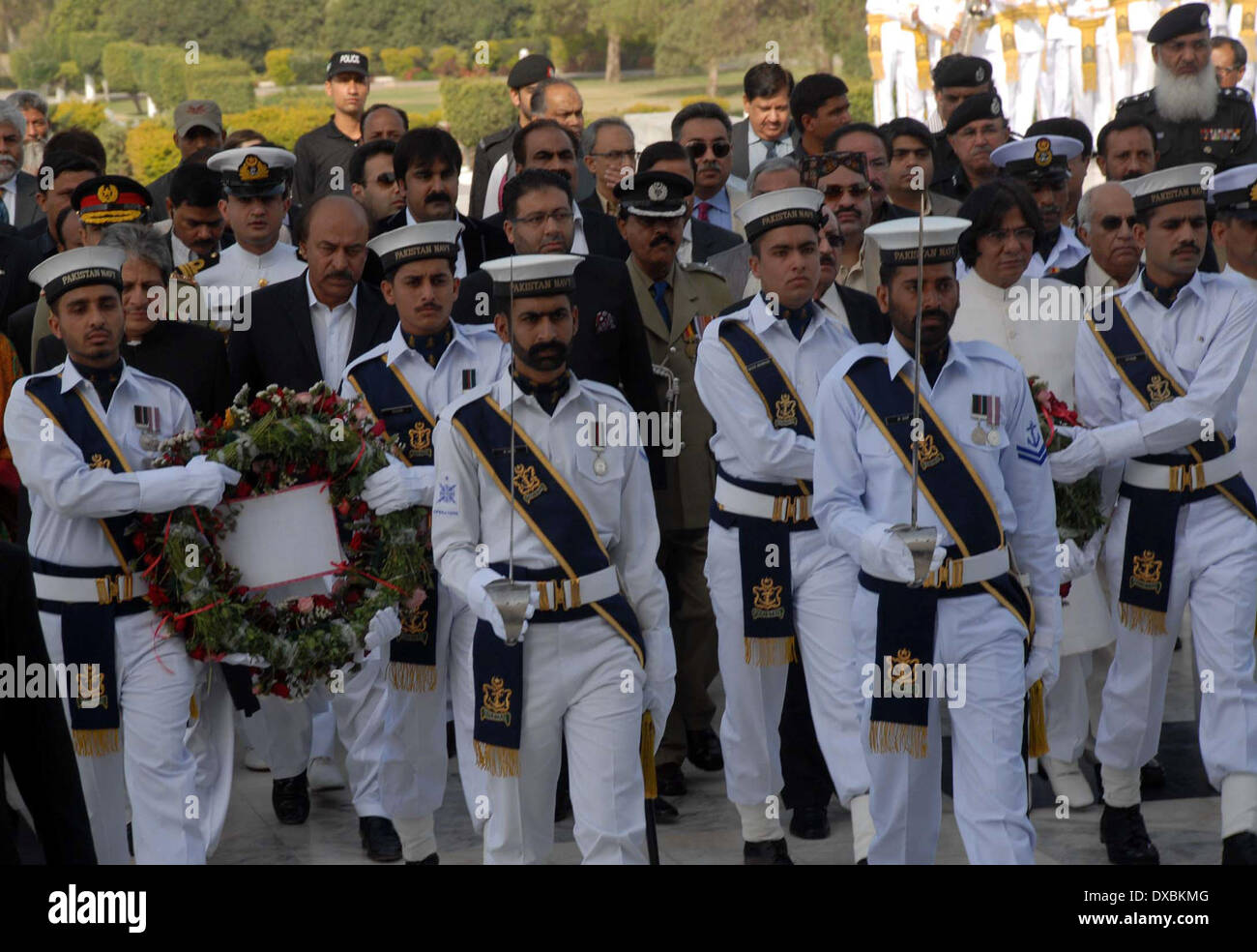Karachi. 23rd Mar, 1940. Pakistani Navy cadets march during Pakistan ...