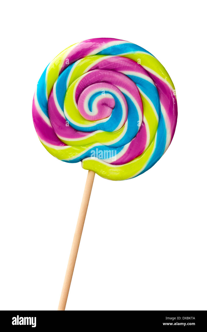 Colorful lollipop isolated against white Stock Photo - Alamy