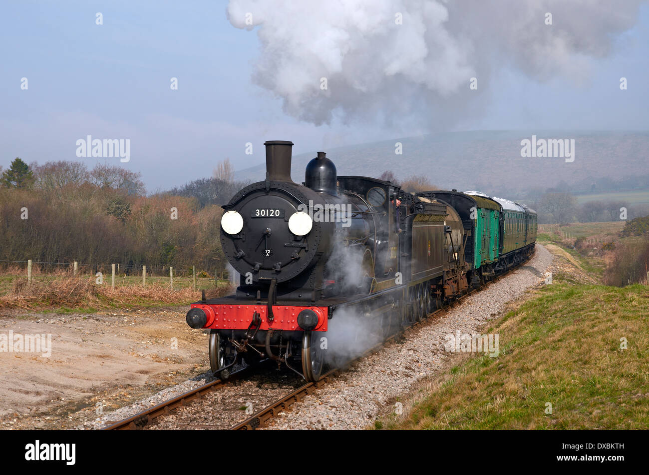 A re-enactment of a typical Dorset branch line train of the late 1950's ...