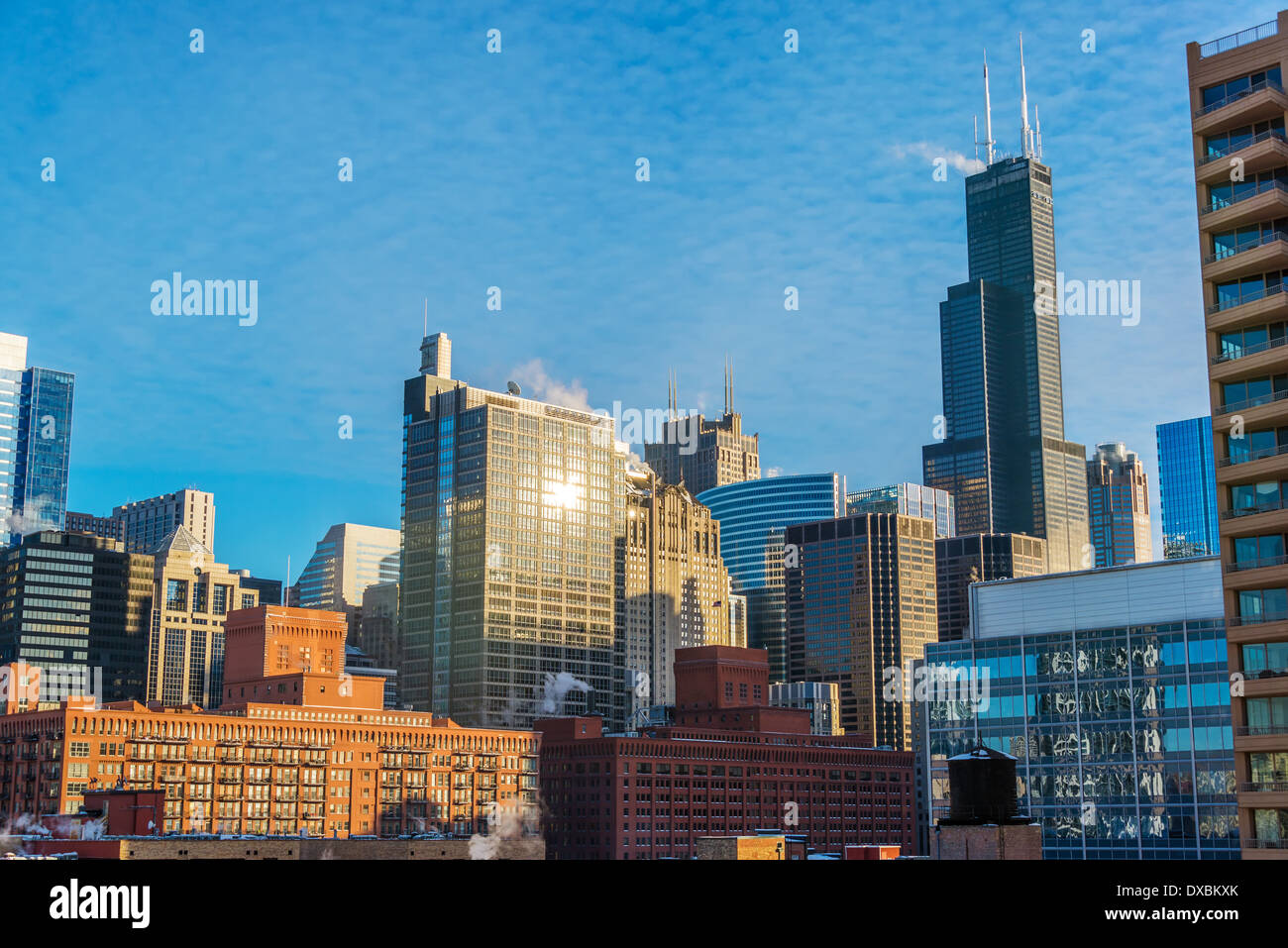 Daytime cityscape view of downtown Chicago Stock Photo - Alamy
