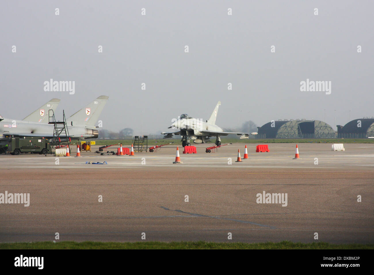 RAF Coningsby hosted several Typhoon jets on its ramp during an ...