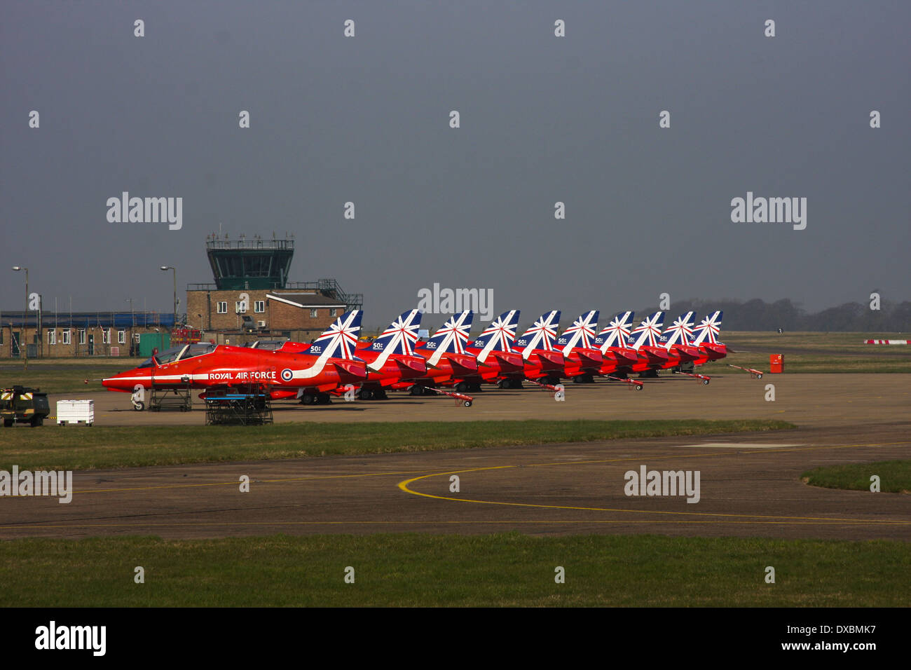 The Royal Air Force Red Arrows performed at the 2014 airshow ...