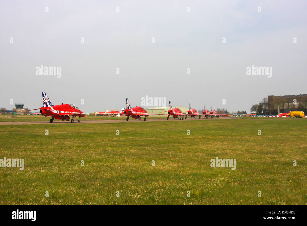 The Royal Air Force Red Arrows showcased their aerobatic team display ...