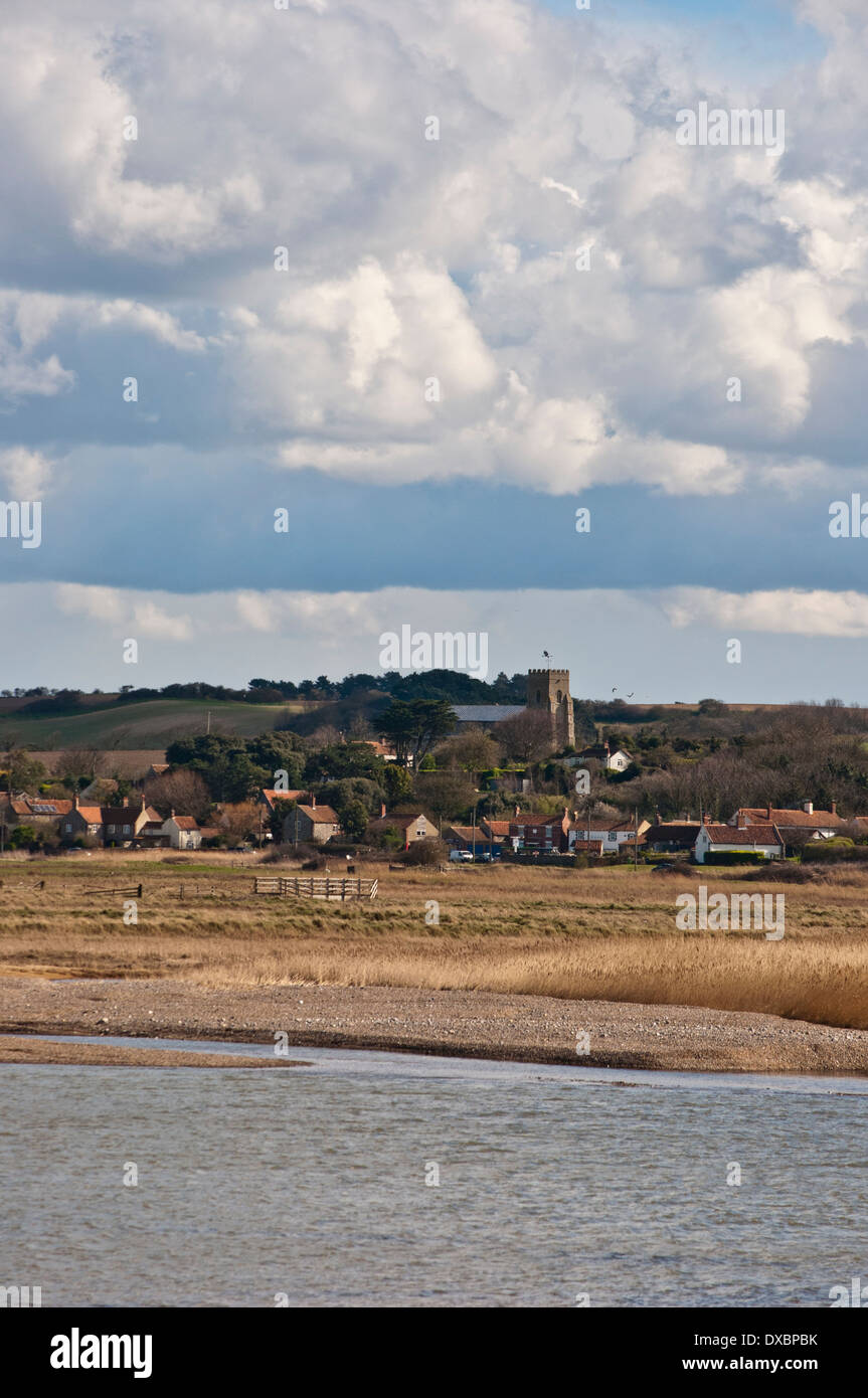 Salthouse village across salt marsh Stock Photo - Alamy