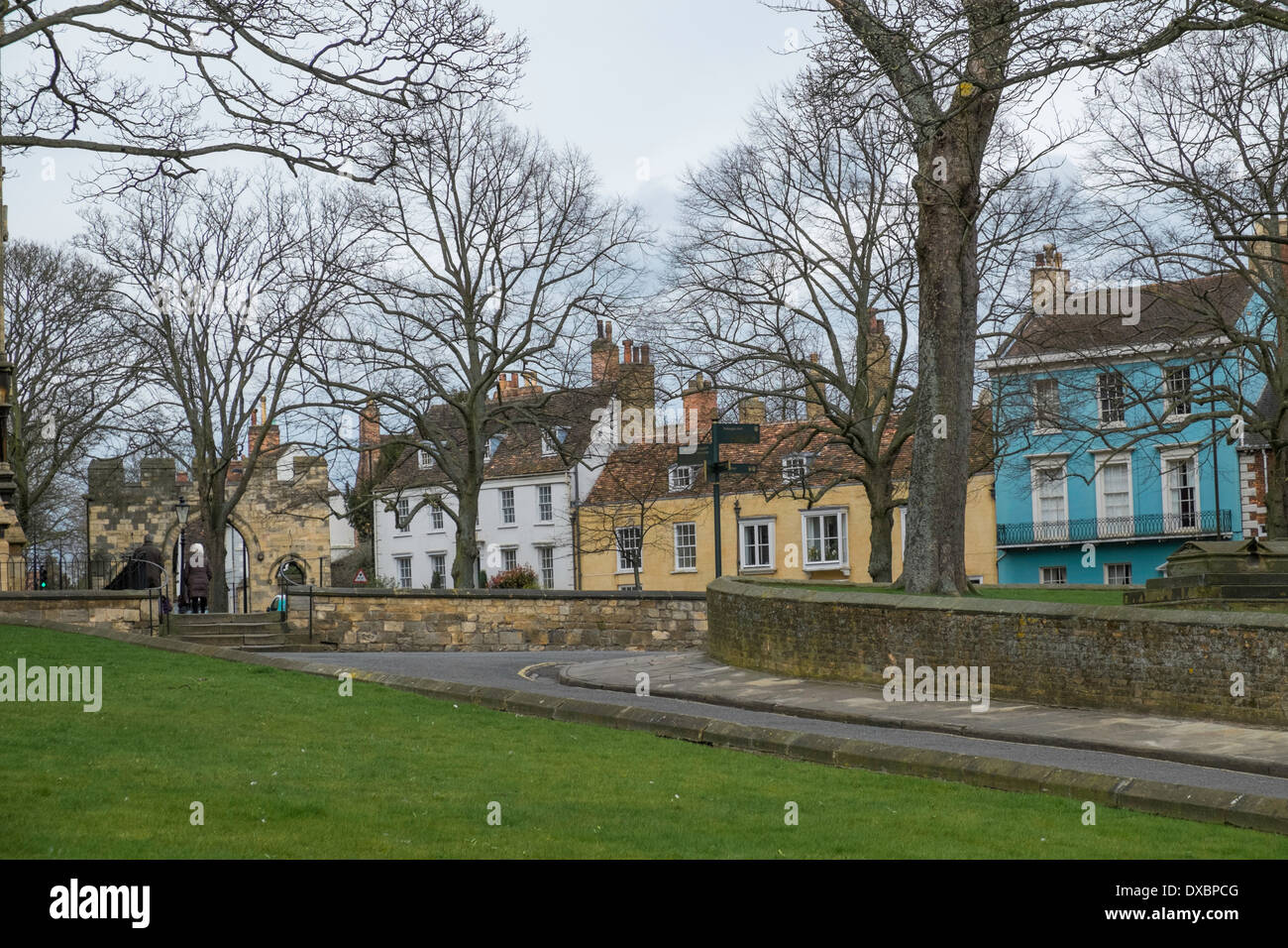 Terraced houses, Priory Gate, Lincoln, Lincolnshire, England, UK Stock ...