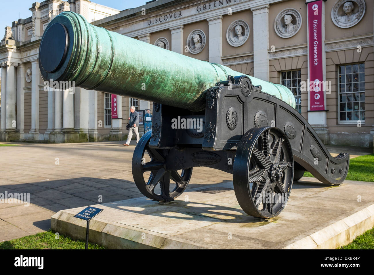 Old historic cannon outside Discover Greenwich Visitor Centre - London ...