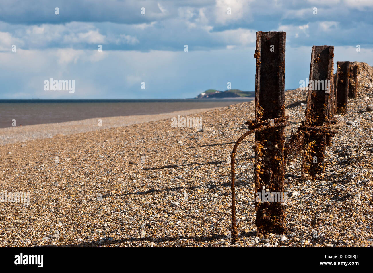 shingle bank Cley Salthose beach North Norfolk Stock Photo - Alamy