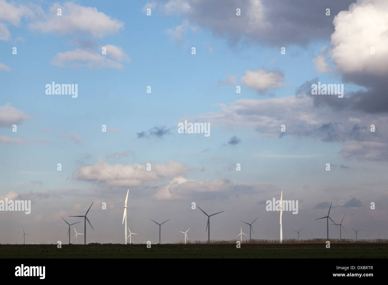 windmills and cloudy sky in the netherlands Stock Photo - Alamy
