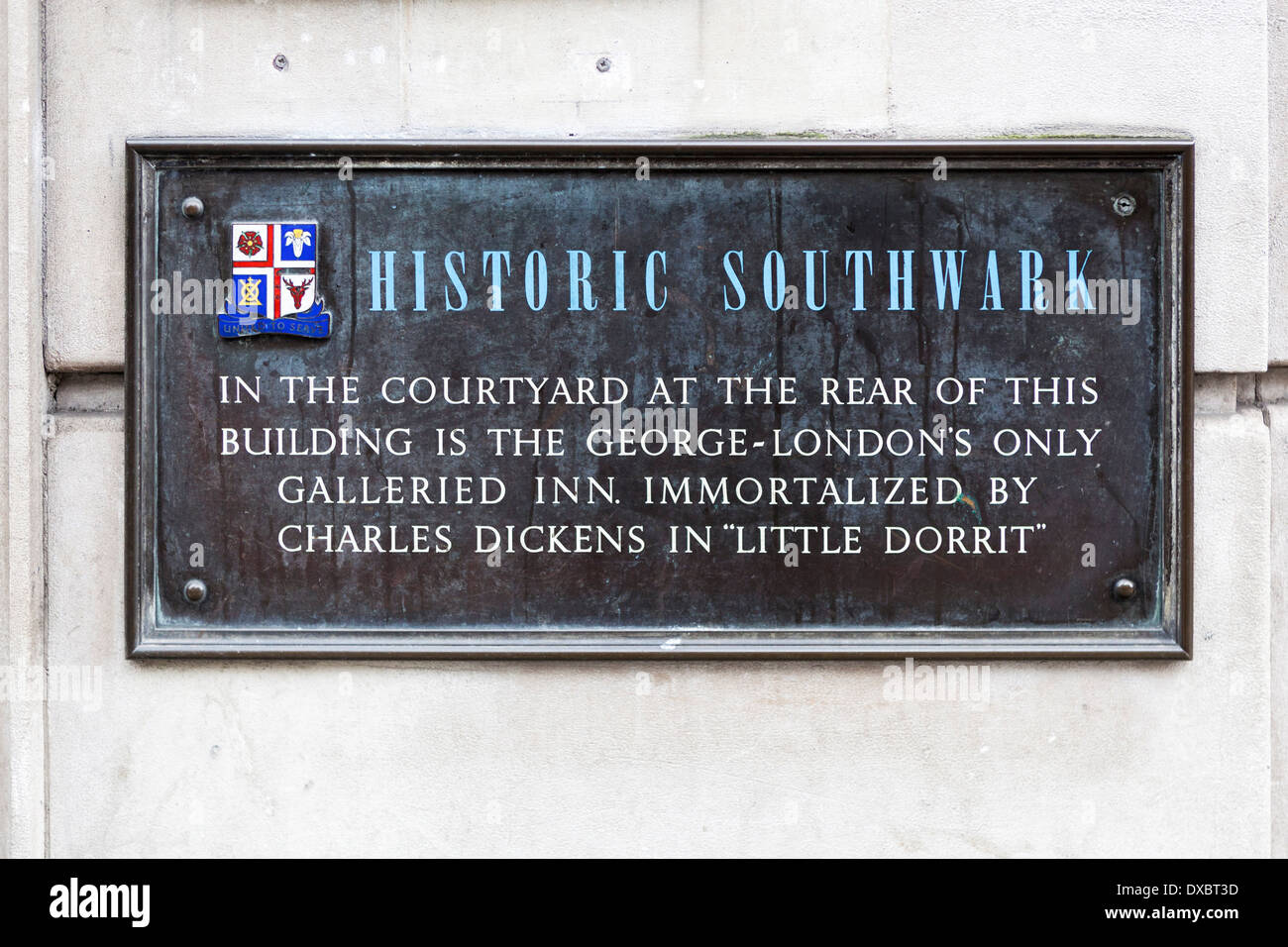 Historic Southwark Sign with information about The George Inn - a ...