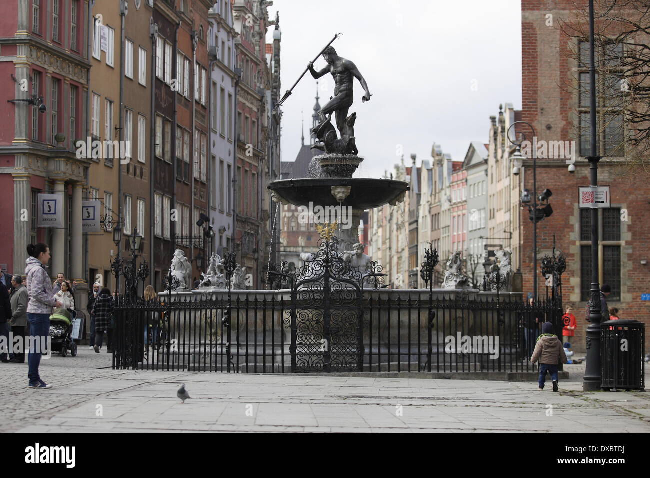 Gdansk, Poland 23rd, March 2014 380th Neptune Fountain inauguration ...