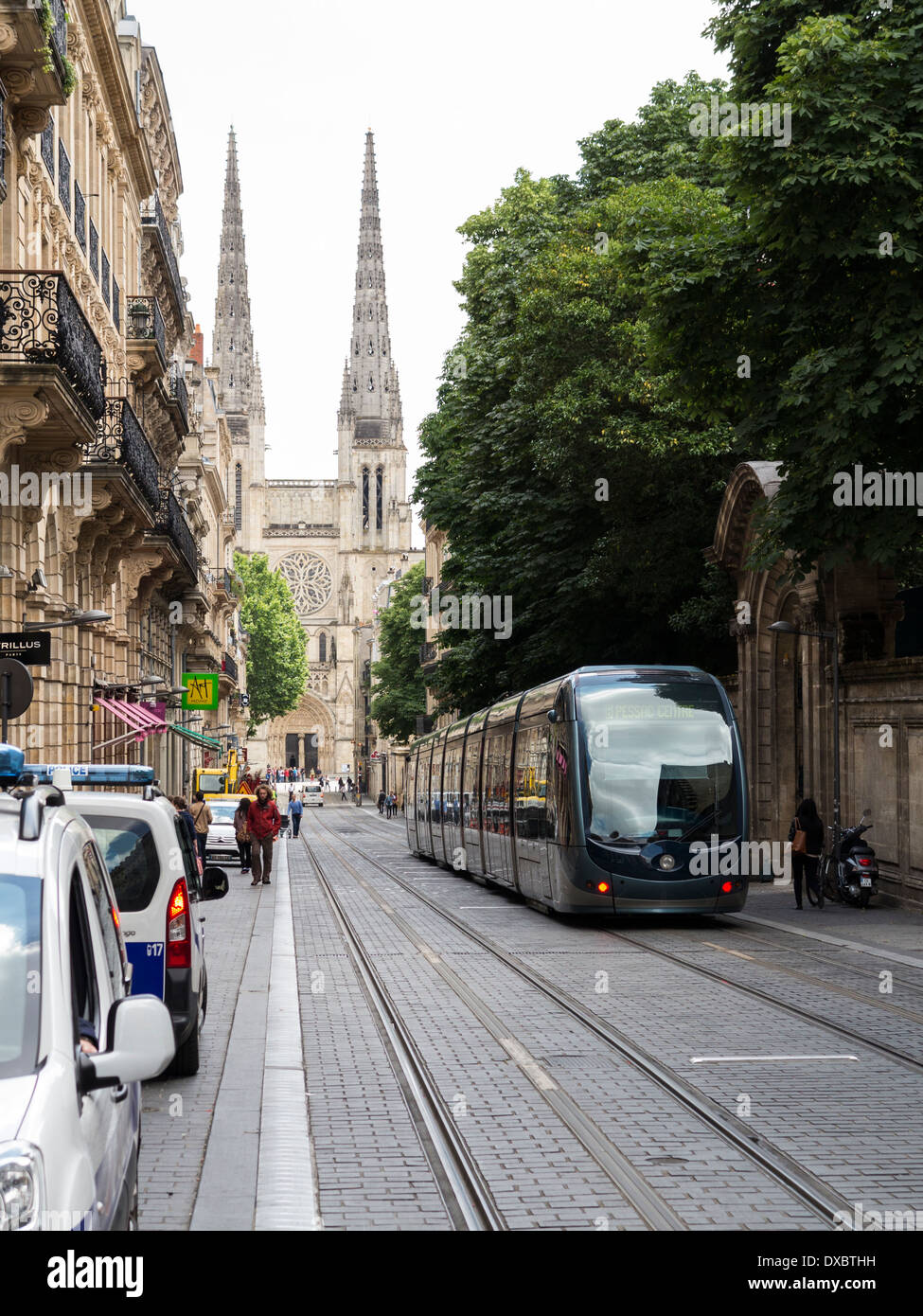 Modern tram system in Bordeaux, France Stock Photo - Alamy