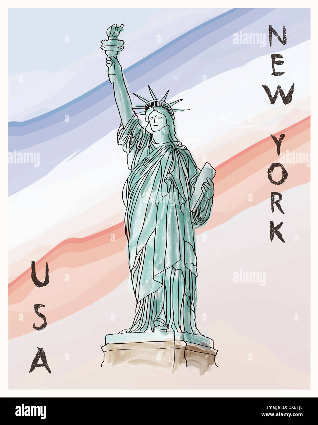 Liberty statue drawing hi-res stock photography and images - Alamy