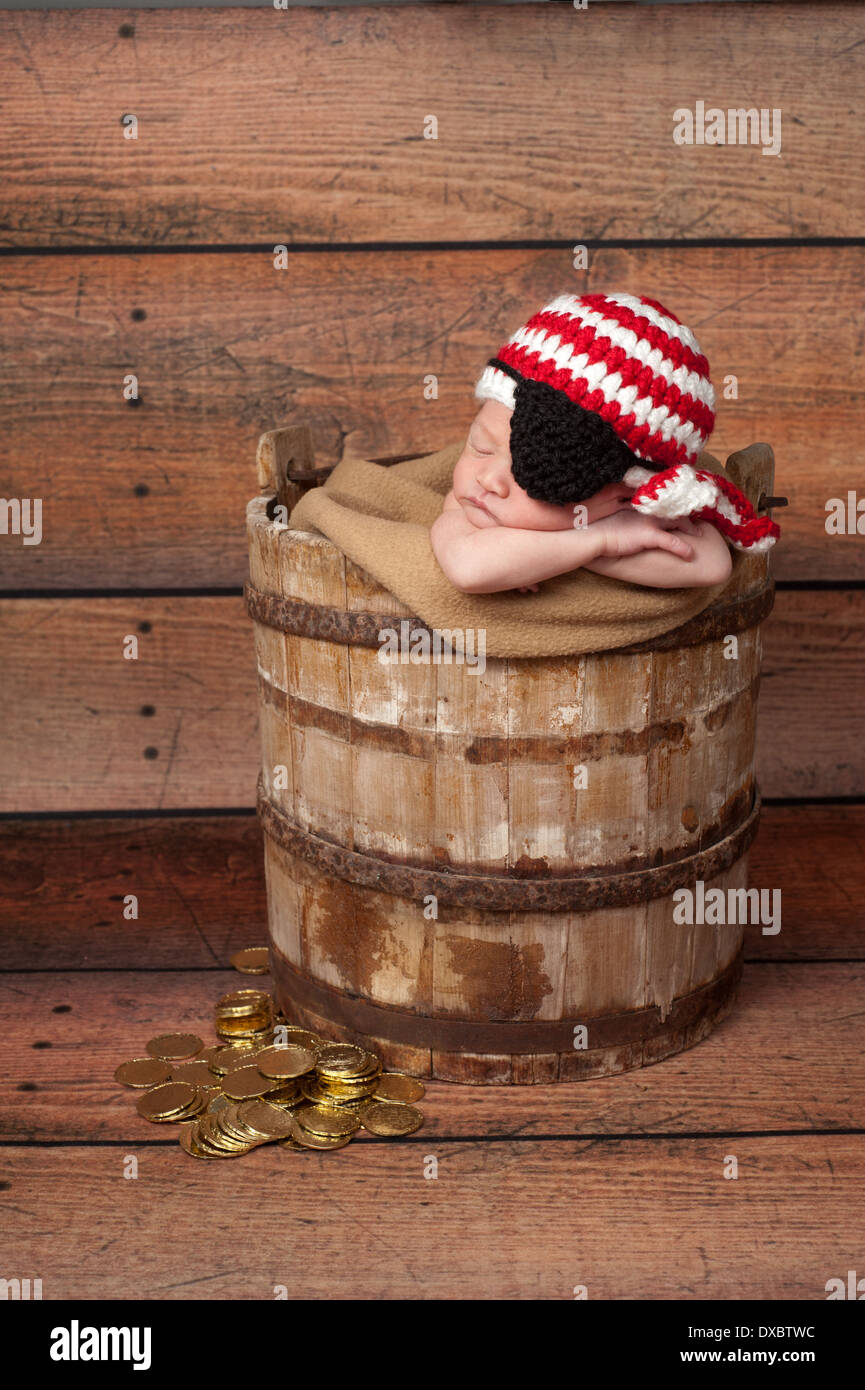 Sleeping baby boy wearing a pirate hat and eye patch Stock Photo - Alamy