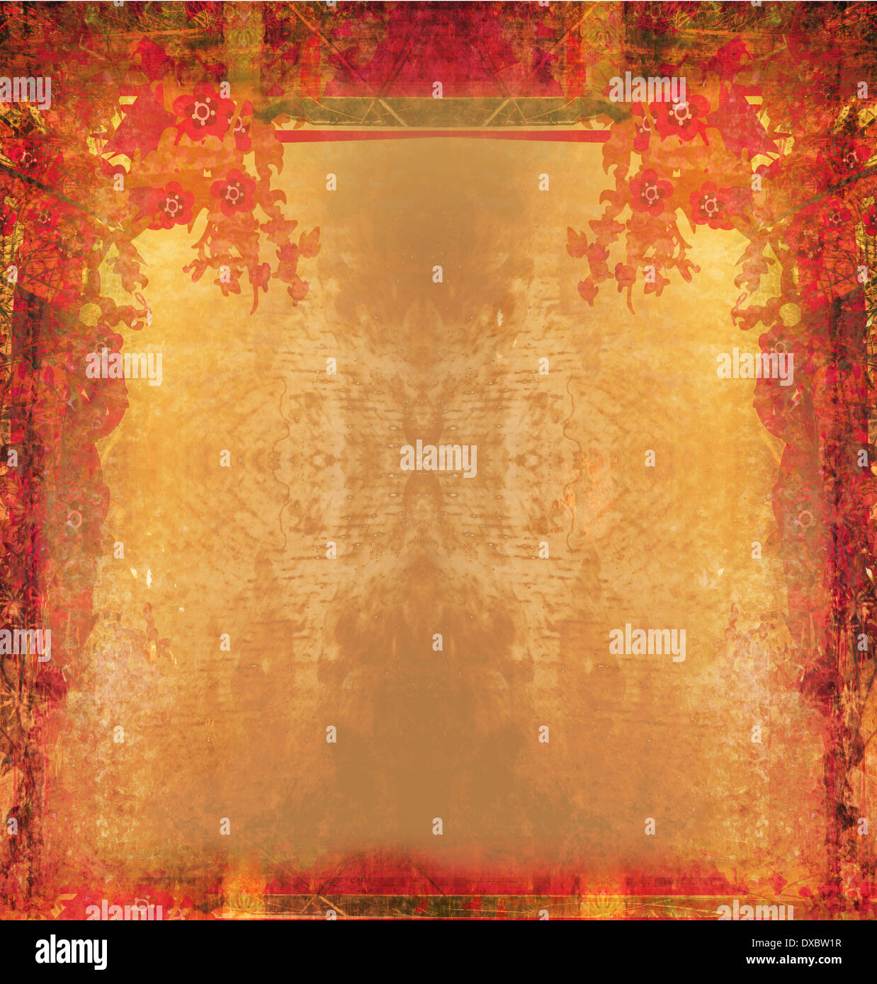 floral vintage frame - grunge and retro style Stock Photo - Alamy