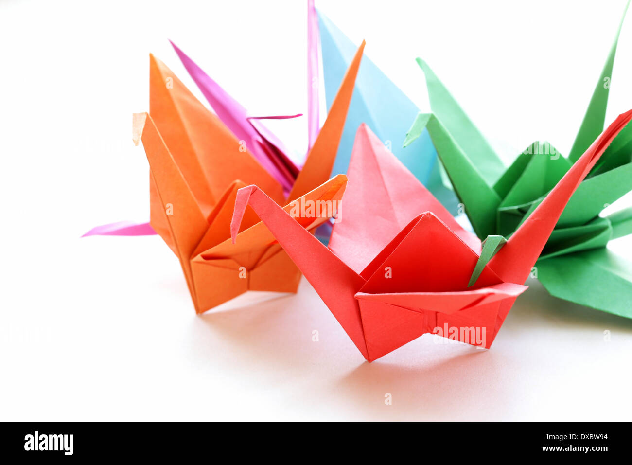 colorful paper origami birds Japanese symbol Stock Photo - Alamy