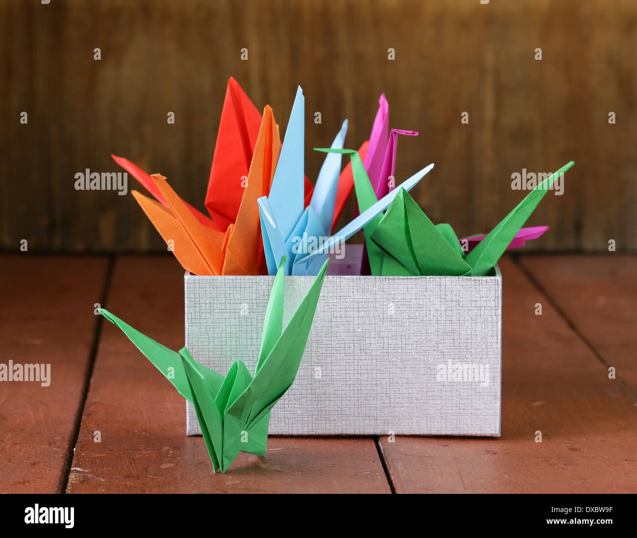 colorful paper origami birds Japanese symbol Stock Photo - Alamy