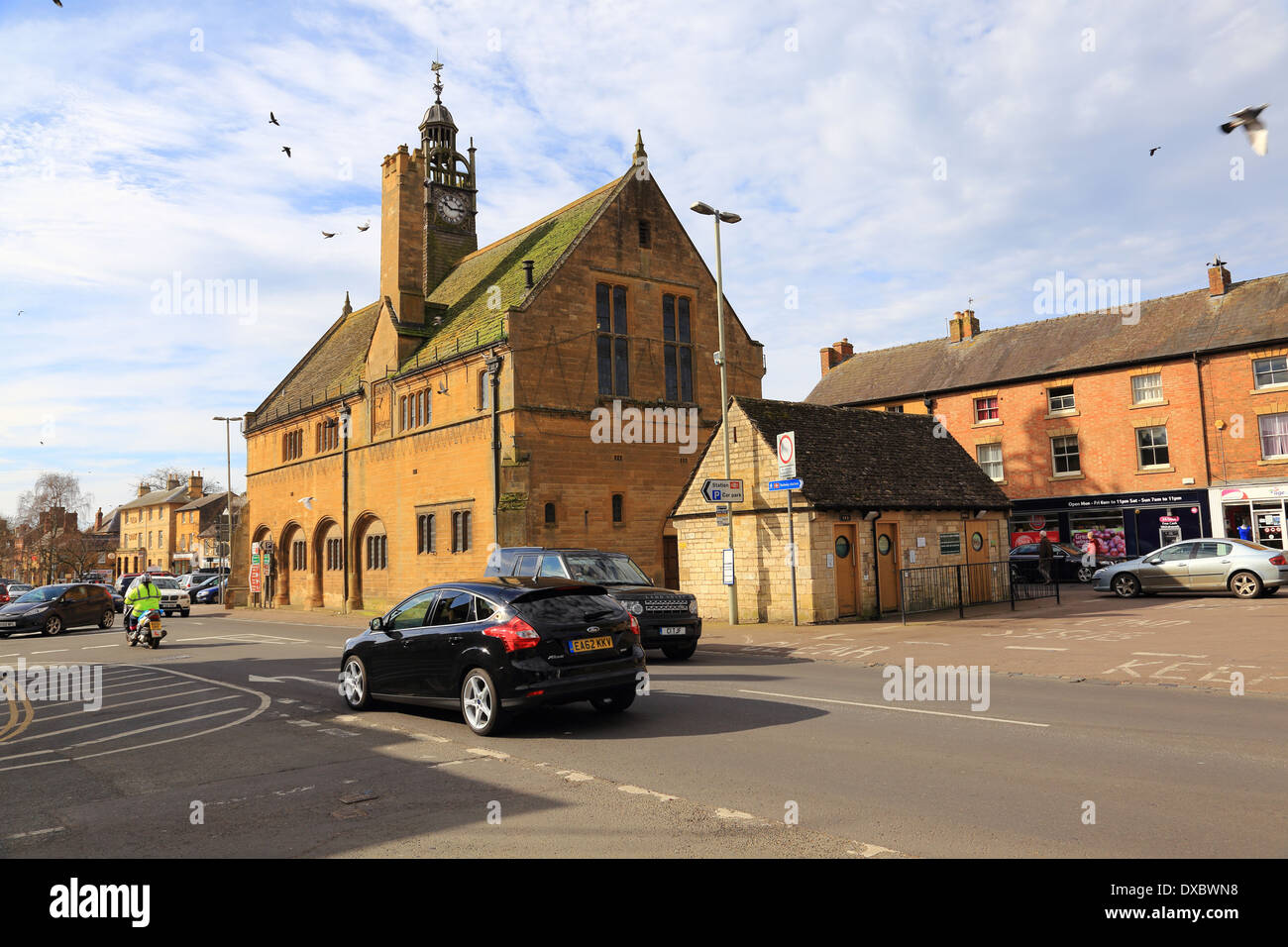 The High Street and Market Square in Moreton in Marsh Cotswolds UK ...