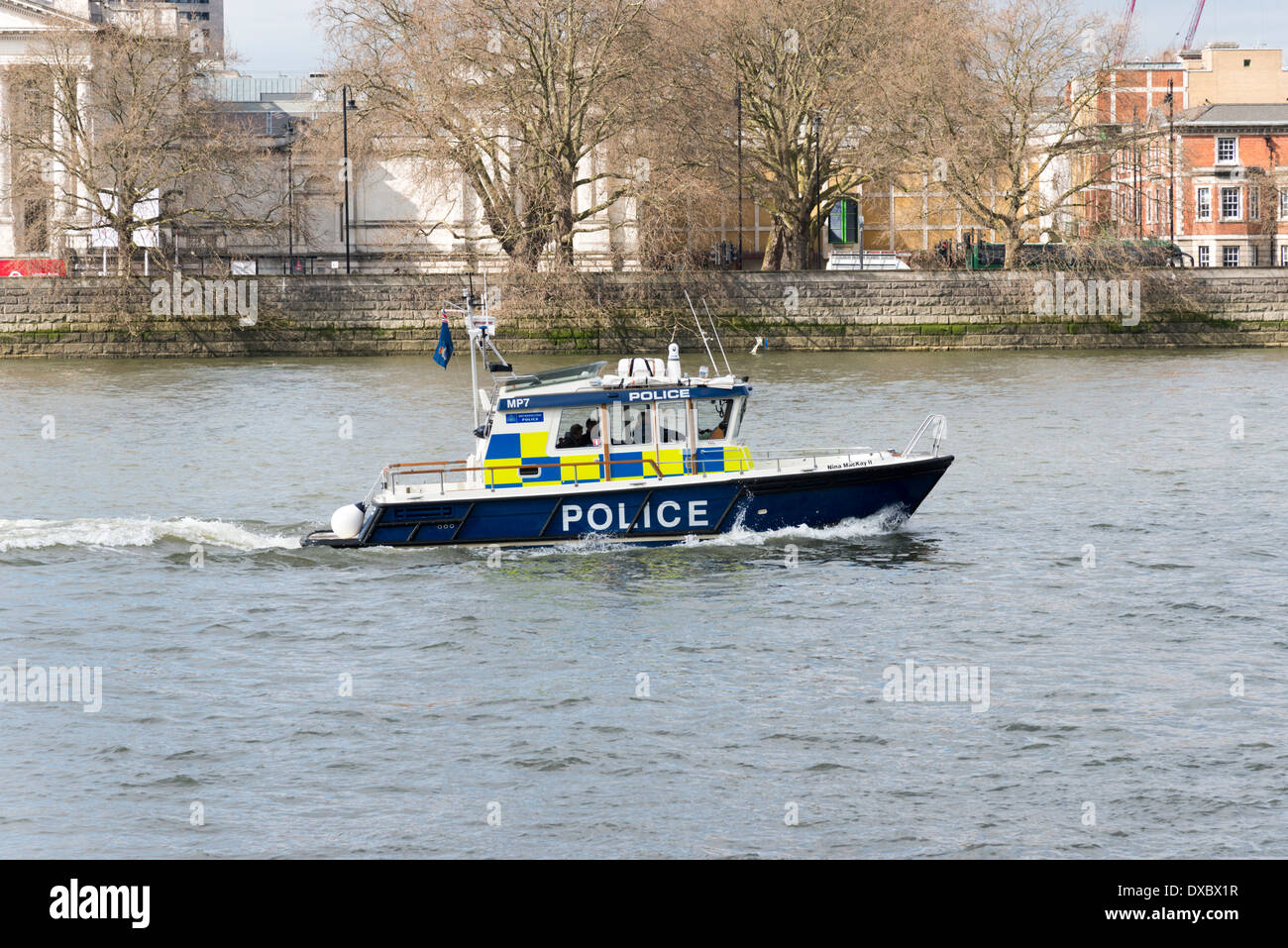 A metropolitan police boat on the river thames hi-res stock photography ...
