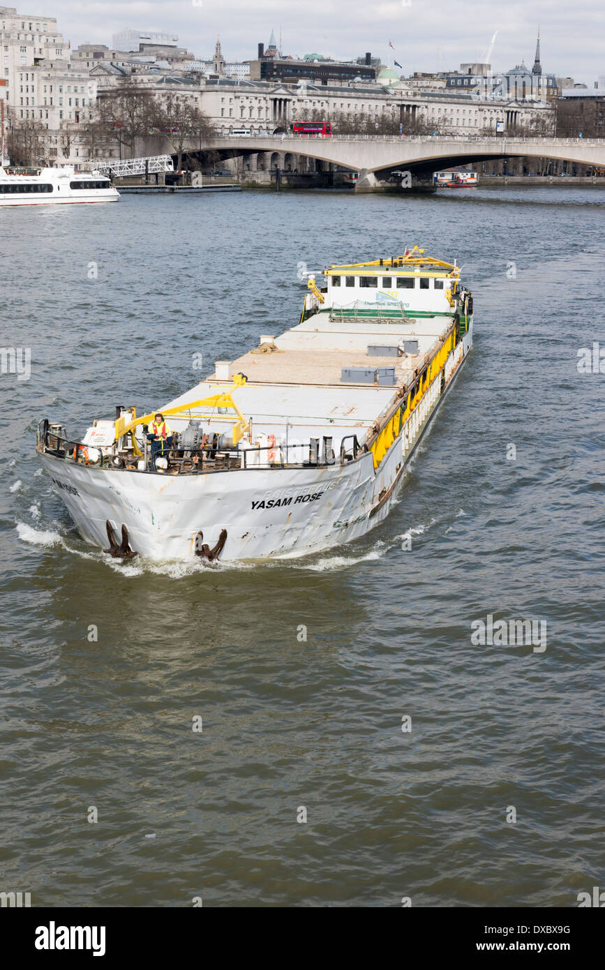 The Yasam Rose oil tanker ship on the River Thames London UK Stock ...