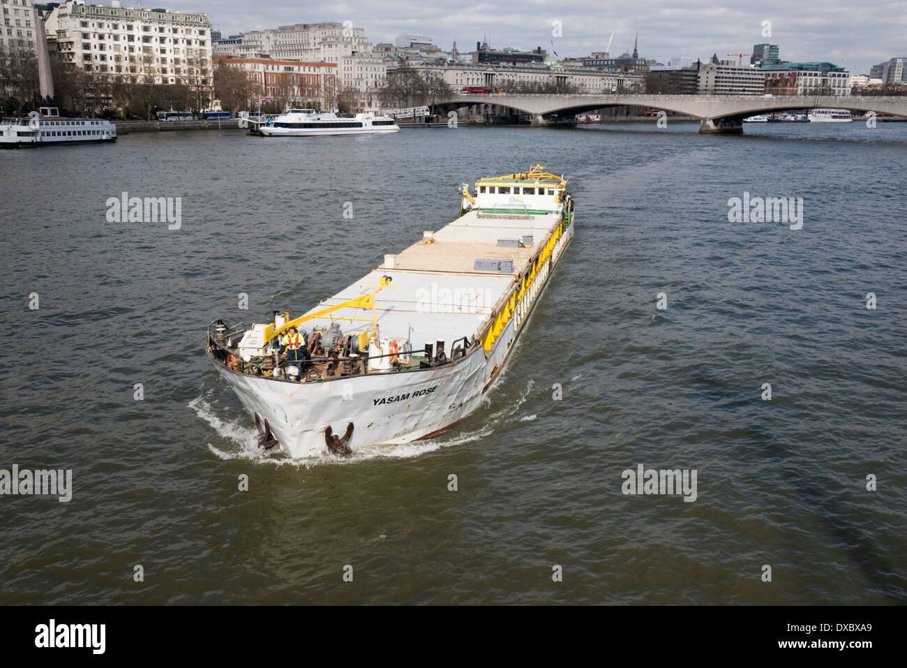 The Yasam Rose oil tanker ship on the River Thames London UK Stock ...