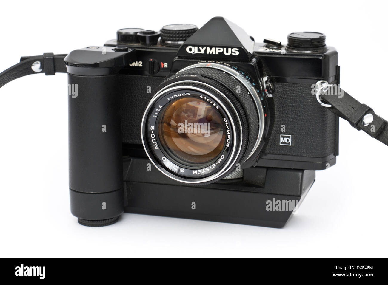 Vintage late 1970's Olympus OM-2 professional 35mm SLR film camera with ...