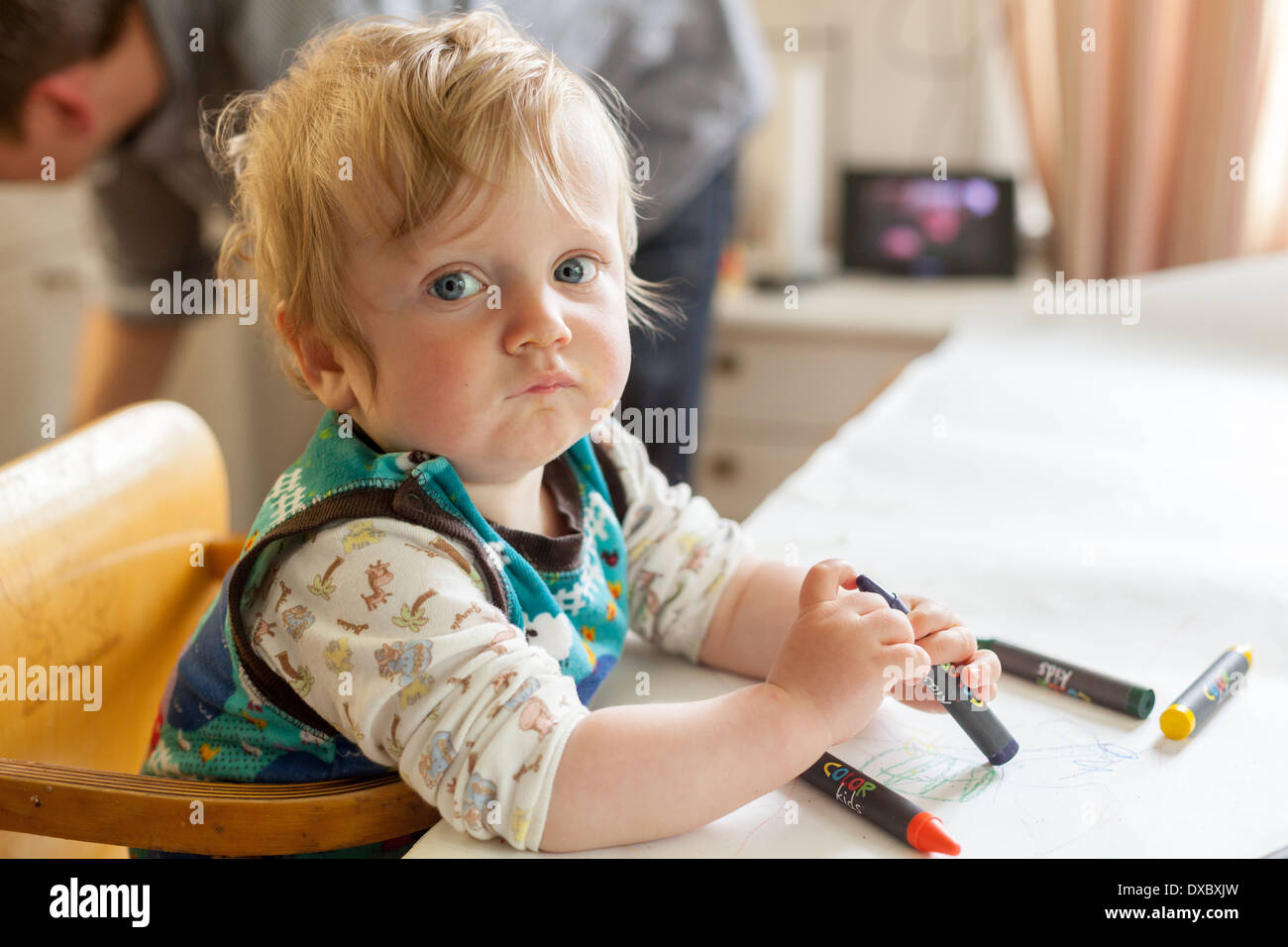 Cute boy curly blond hi-res stock photography and images - Alamy