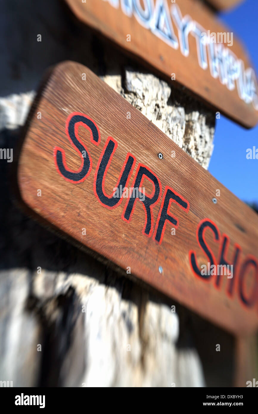 Surf shop sign Stock Photo - Alamy