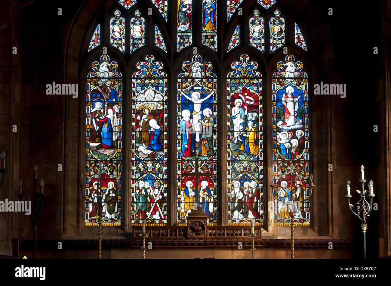The East Window, St. Mary`s Church, Tysoe, Warwickshire, England, UK ...
